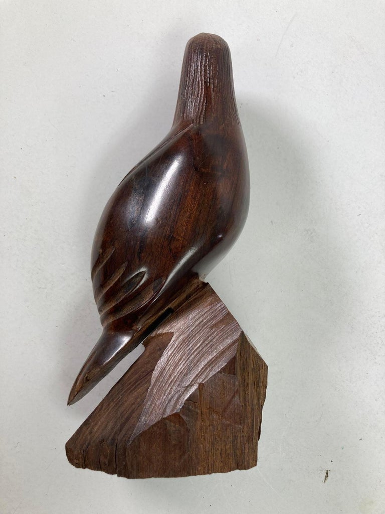 Carved Wood Falcon Sculpture 1960s For Sale at 1stDibs