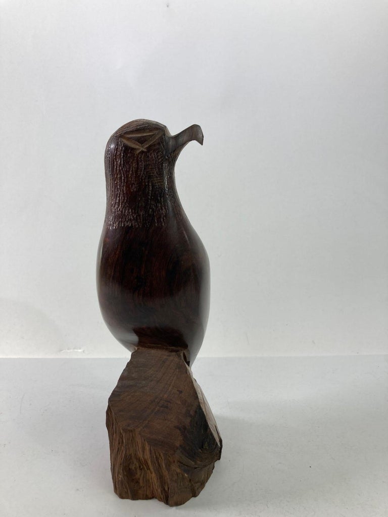Carved Wood Falcon Sculpture 1960s For Sale at 1stDibs