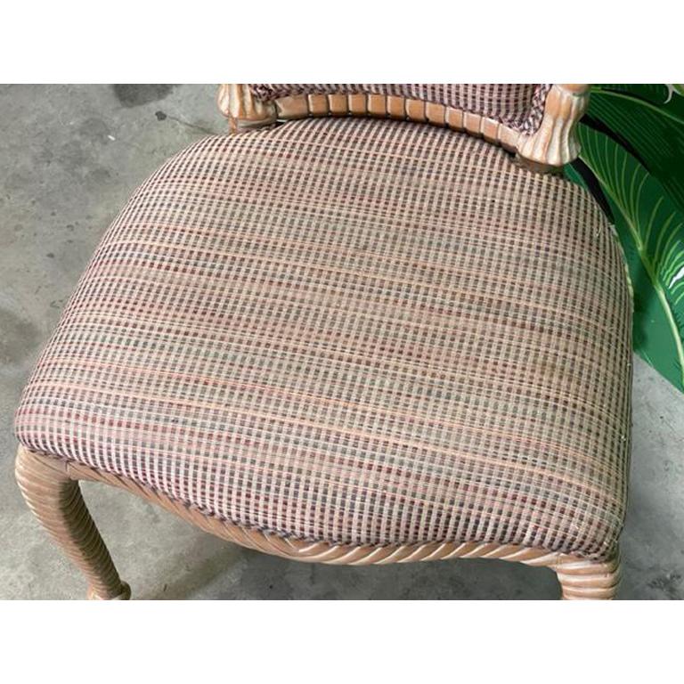 Carved Wood Faux Rope Dining Chairs For Sale at 1stDibs