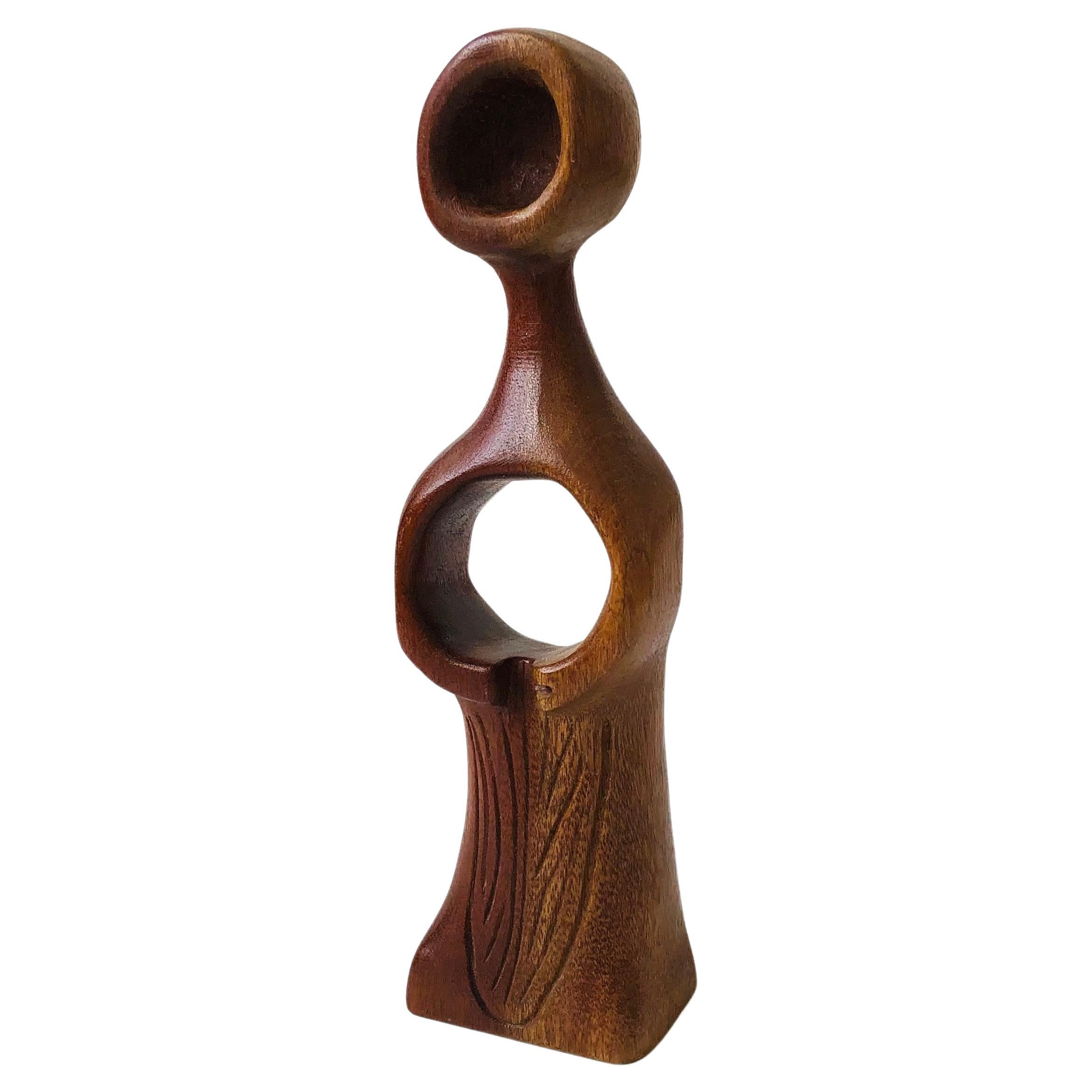 Igorot Tribesmen Figurative Sculpture in Carved Wood, Philippine, 1950s ...