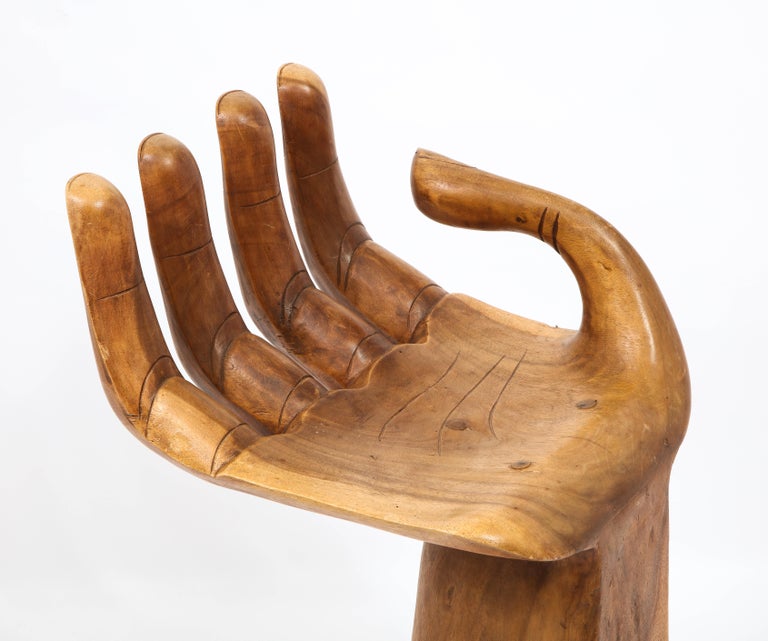 Carved Wood Hand Shaped Stool, Mexico 1960's For Sale at 1stDibs ...