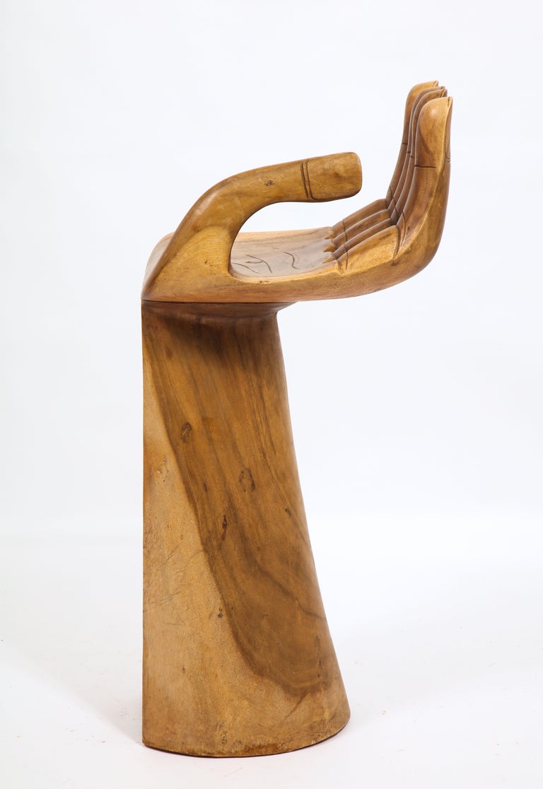 Carved Wood Hand Shaped Stool, Mexico 1960's For Sale at 1stDibs ...