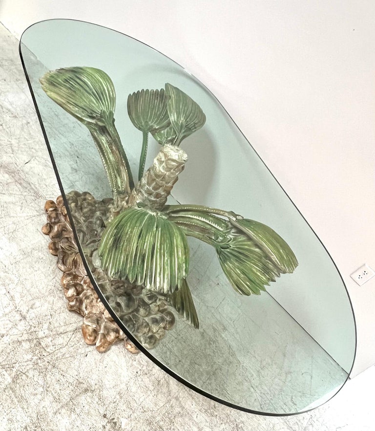 Carved Wood Palm Tree Dining Table, Italy, 1970s For Sale at 1stDibs