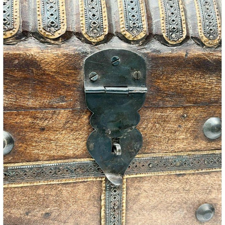 Carved Wood Patinated and Gilt Metal Treasure Chest Form Decanter ...