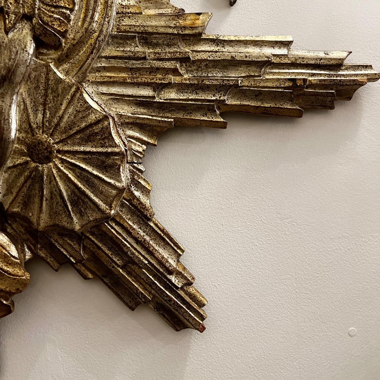 Carved Wood Silver Leaf Shield For Sale at 1stDibs