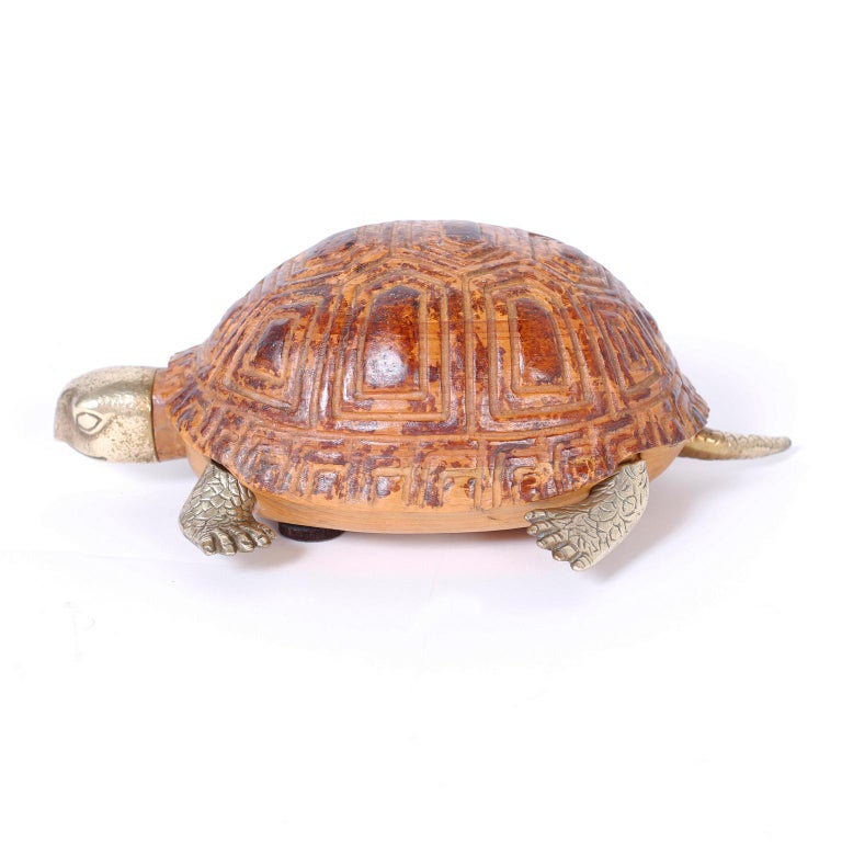 Carved Wood Turtle at 1stDibs