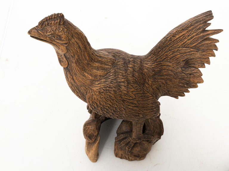 Carved Wooden Chicken For Sale at 1stDibs