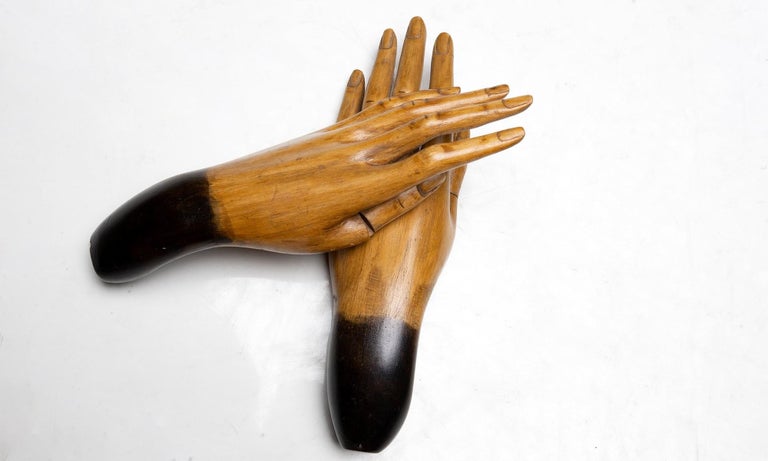 Carved Wooden Display Hands, England, Circa 1920 at 1stDibs