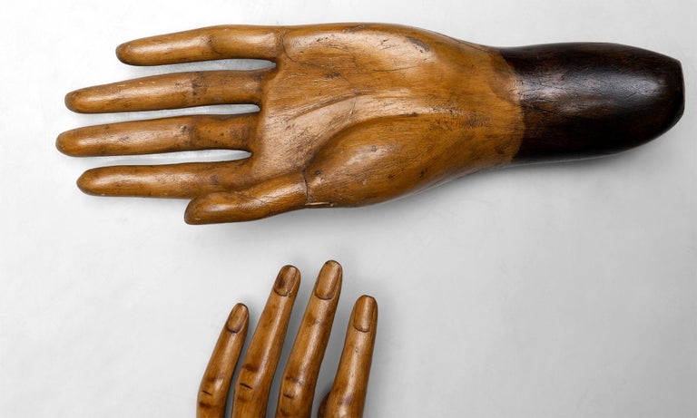 Carved Wooden Display Hands, England, Circa 1920 at 1stDibs