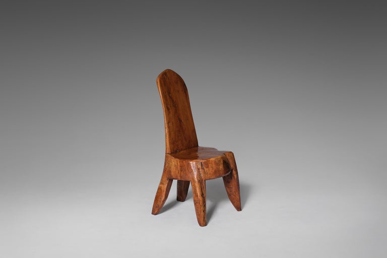 Carved Wooden Tree Trunk Chair at 1stDibs