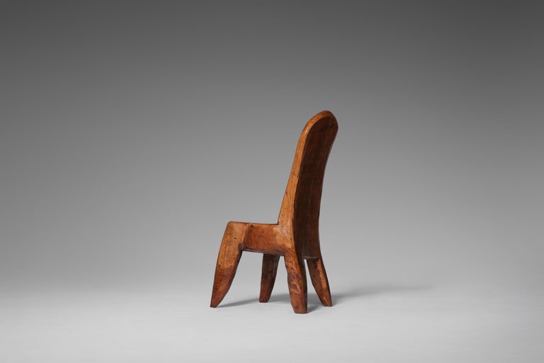 Carved Wooden Tree Trunk Chair at 1stDibs