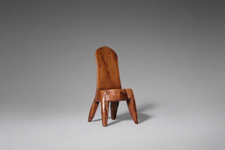 Carved Wooden Tree Trunk Chair at 1stDibs