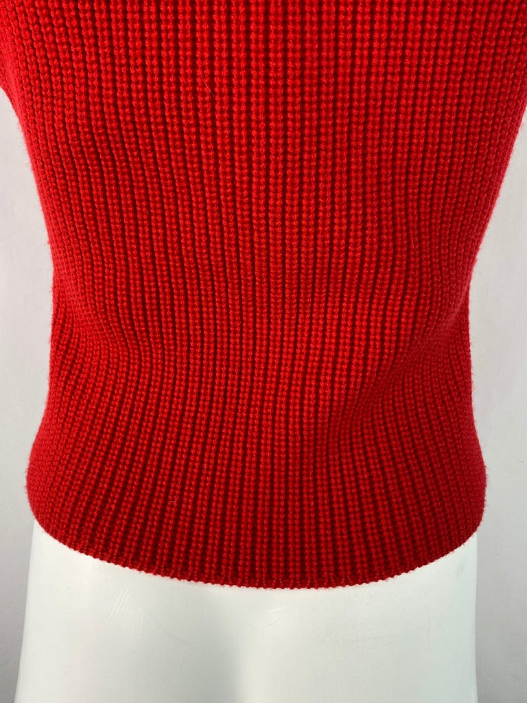 Carven Red Wool Knit Sweater Vest, Size Medium For Sale at 1stDibs ...
