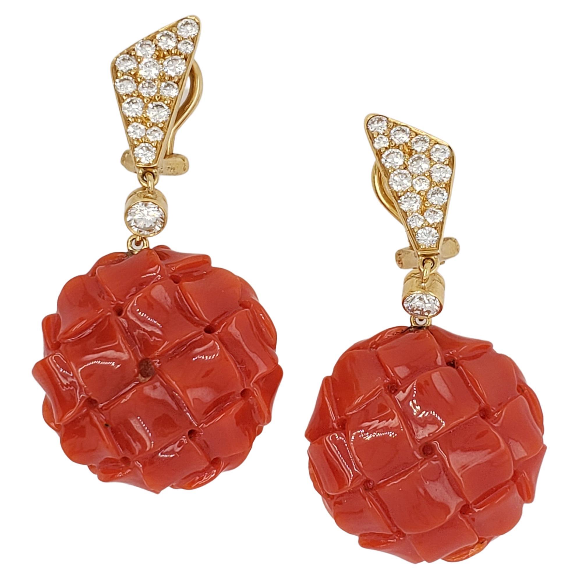 Regency Coral earrings For Sale at 1stDibs