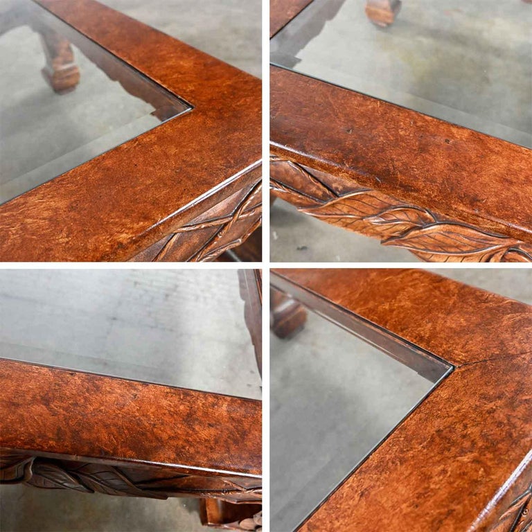 Casa Bique Chinoiserie Chow Leg Carved Square Coffee Table Attr Robert ...