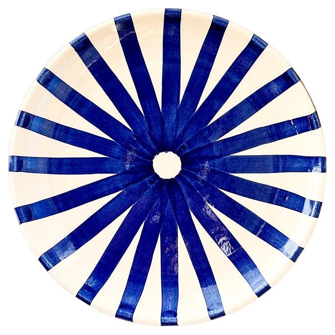 Casa Cubista Cabana Blue Striped Terracotta Salad Plates For Sale at ...