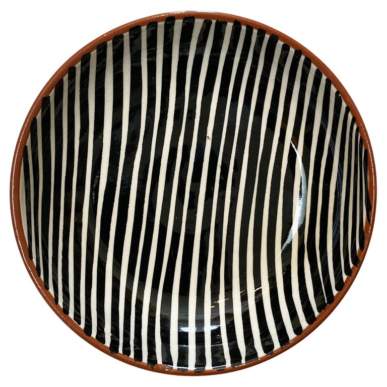 Casa Cubista Handmade Stripe Pattern Terracotta Bowls For Sale at 1stDibs