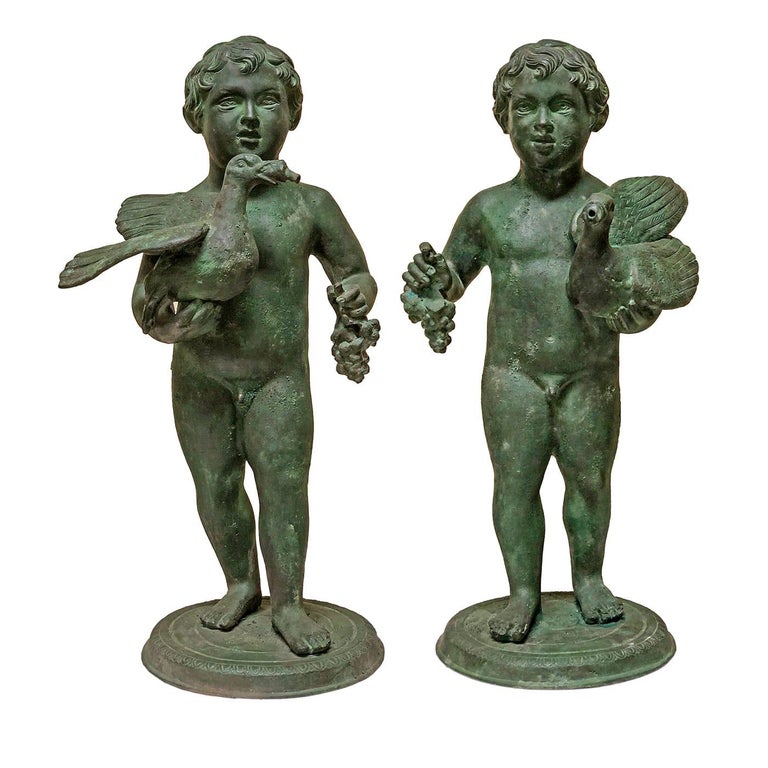 Casa Dei Vetti Di Pompei Set of 2 Putto Sculptures For Sale at 1stDibs