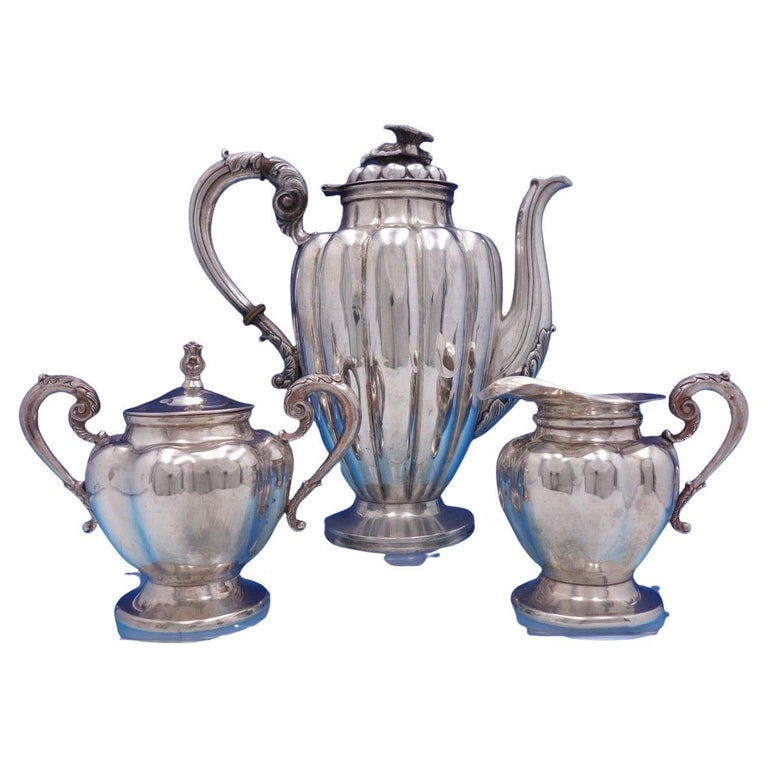 Casa Prieto Mexican Sterling Silver Coffee Set 3pc Pumpkin Style '#7042 ...