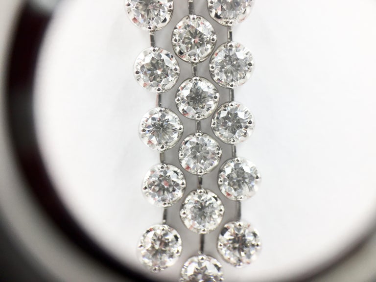 Cascading Diamond Drop 18 Karat White Gold Earrings at 1stDibs