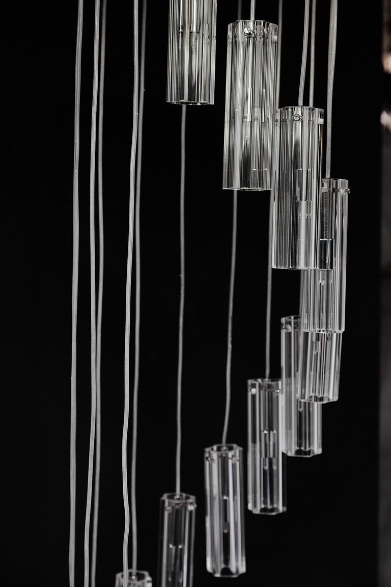 Cascading Glass Pendant Chandelier For Sale at 1stDibs
