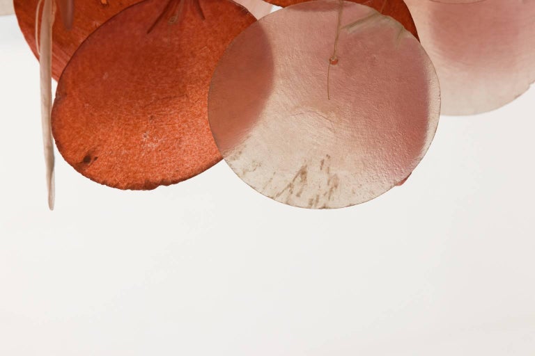 Cascading Orange and White Two-Tone Shell Light Fixture at 1stDibs