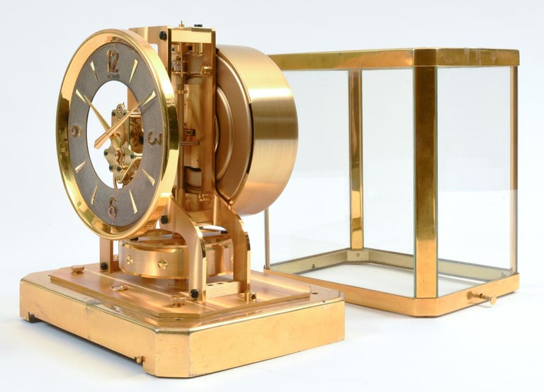 Case Glass / Brass Jaeger Le Coultre Mantel / Desk Clock For Sale at ...