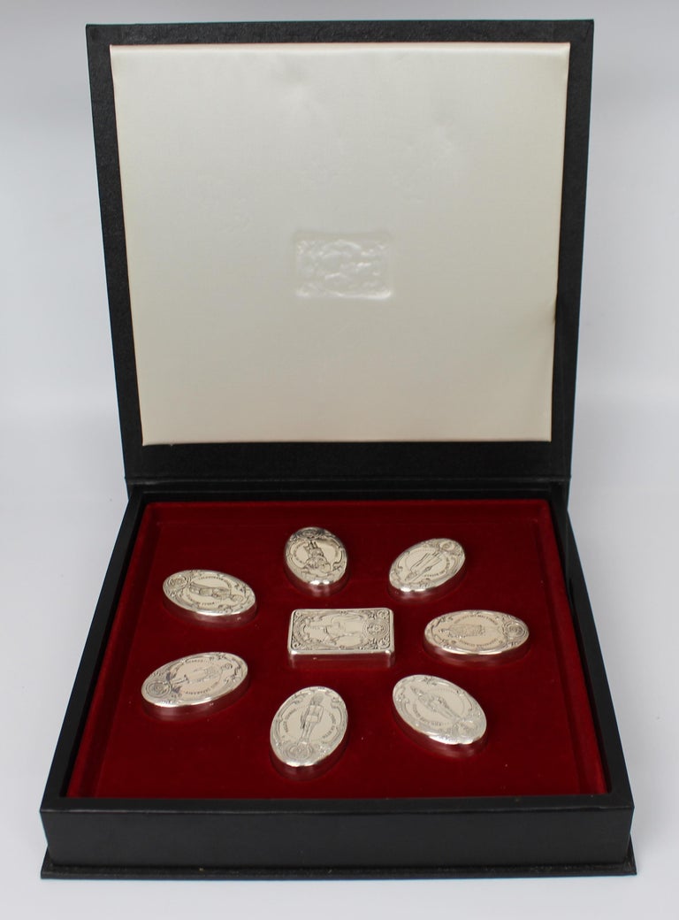 Cased Franklin Mint Solid Silver Box Collection The Guards Regiments at ...