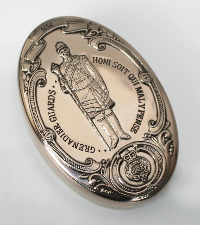 Cased Franklin Mint Solid Silver Box Collection The Guards Regiments at ...