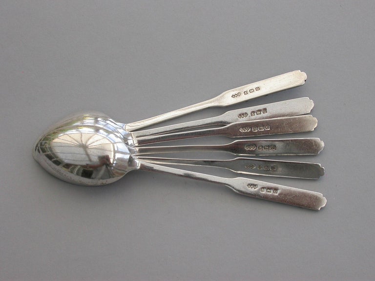 Cased Set 12 Silver and Enamel Pastry Spoons and Forks by Liberty and ...