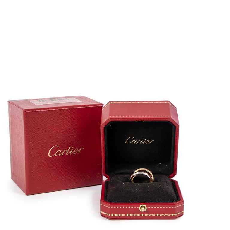 CaseMust de Cartier Trinity Gold Diamond Ring - Size 52 For Sale at 1stDibs