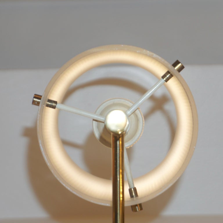 Casey Fantin 1950s Italian Modernist White Striped Frosted Glass Wall ...