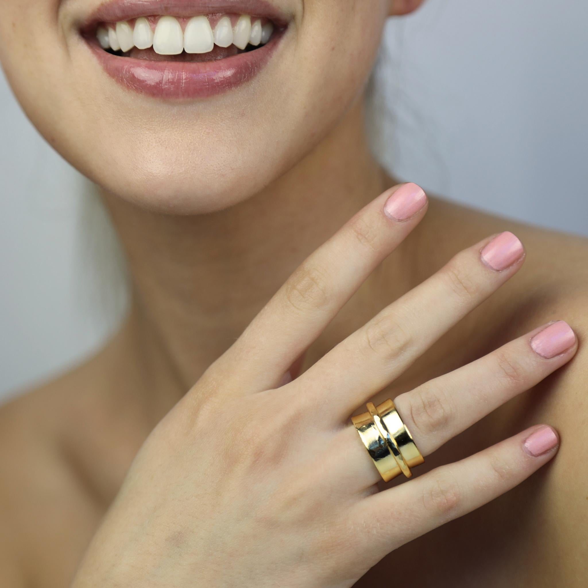 Casey, 14k Gold Plated Ring For Sale at 1stDibs