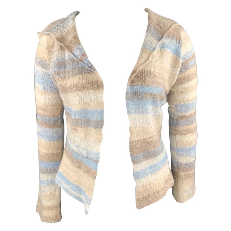 CASMARI Size L Multi-Color Knitted Cashmere / Lycra Hooded Cardigan For ...