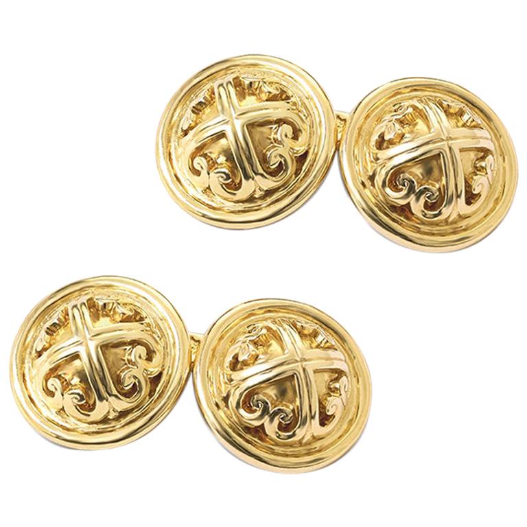 Cassandra Goad Meson Del Moro Gold Cufflnks For Sale at 1stDibs