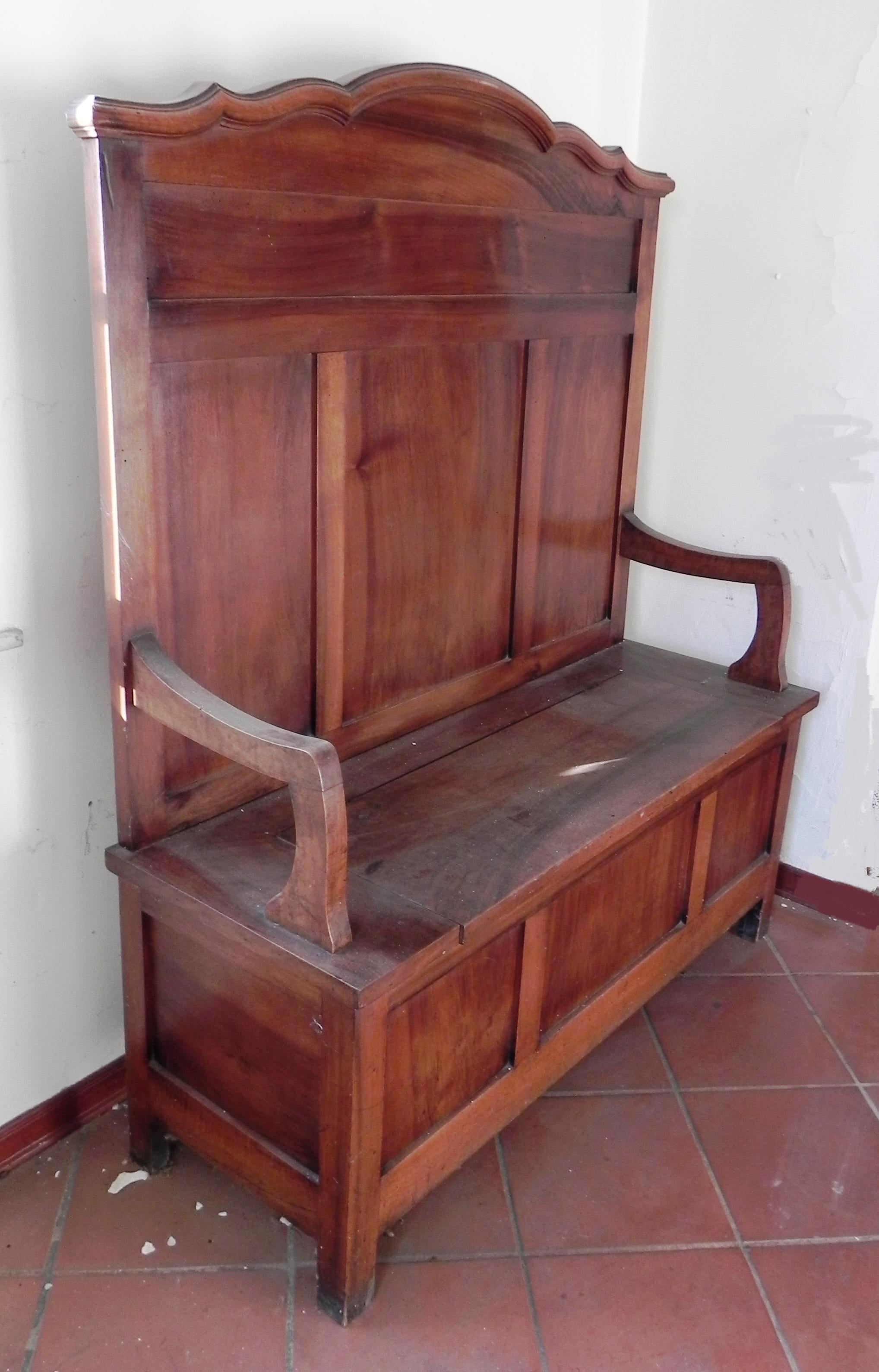 Cassapanca Con Schienale Alto, Stile '800 For Sale at 1stDibs