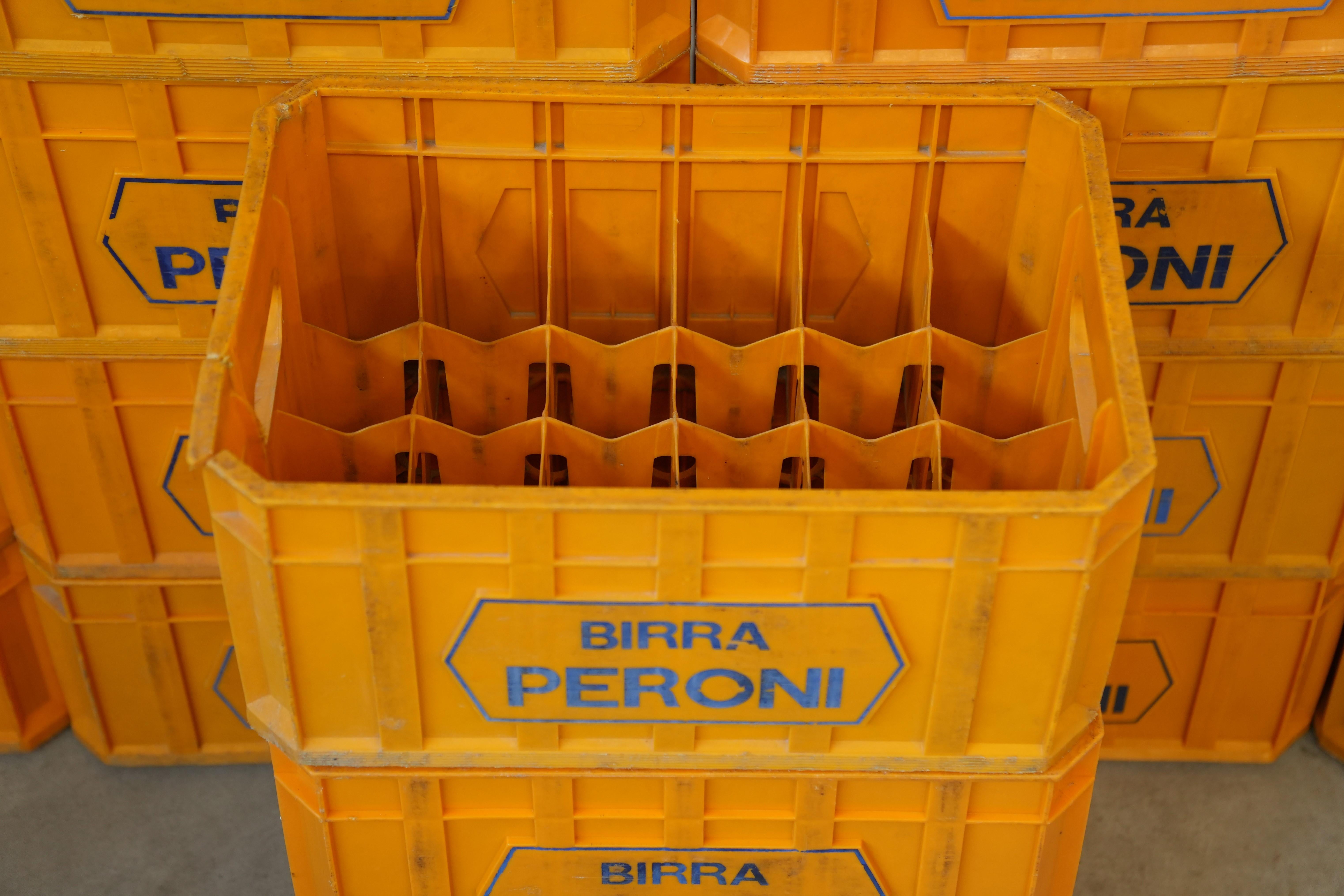 Vintage Peroni plastic beer crates, 1970s-80s For Sale at 1stDibs