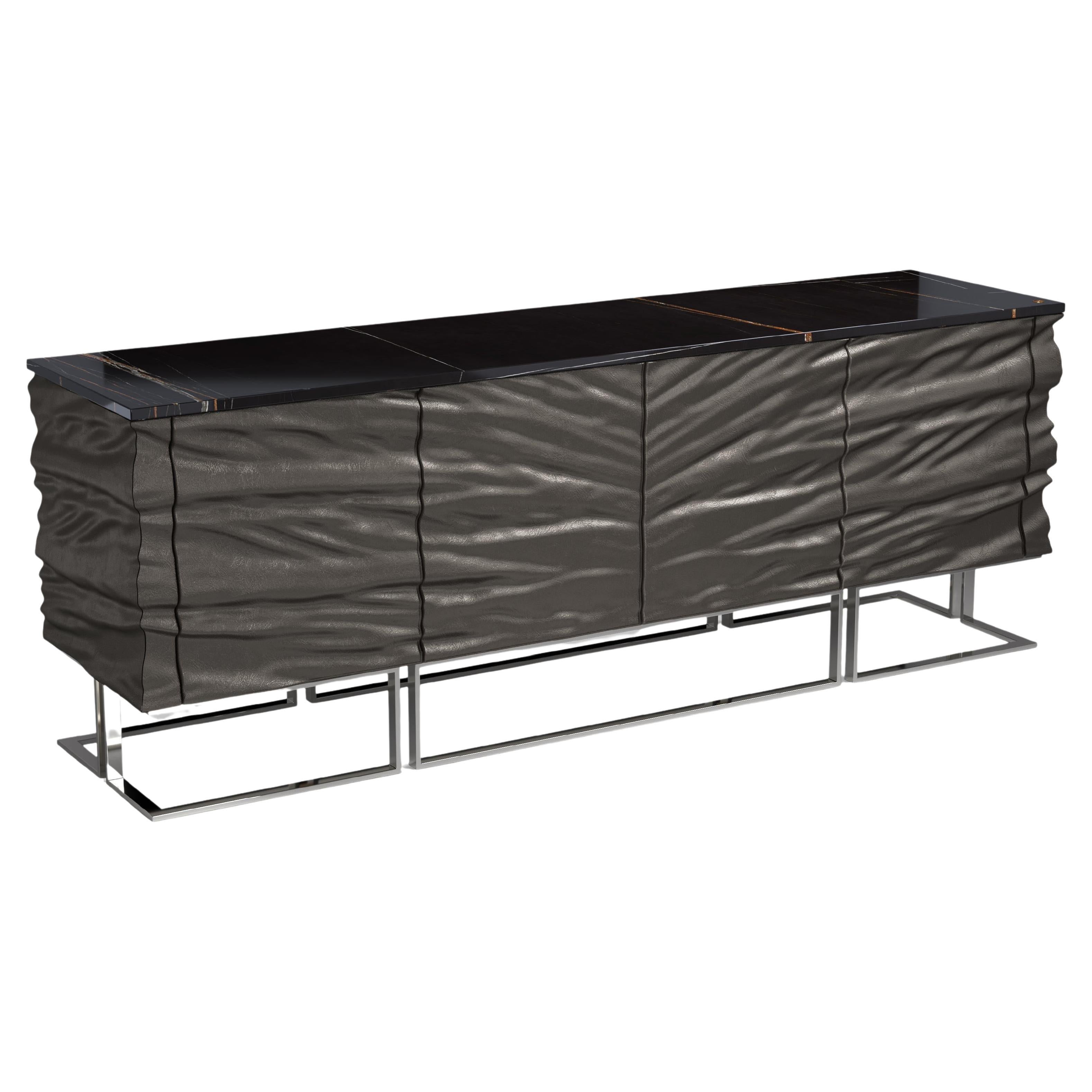 Casse Premium Petit Modern Tv Cabinet in Leather and Marble by Mansi ...