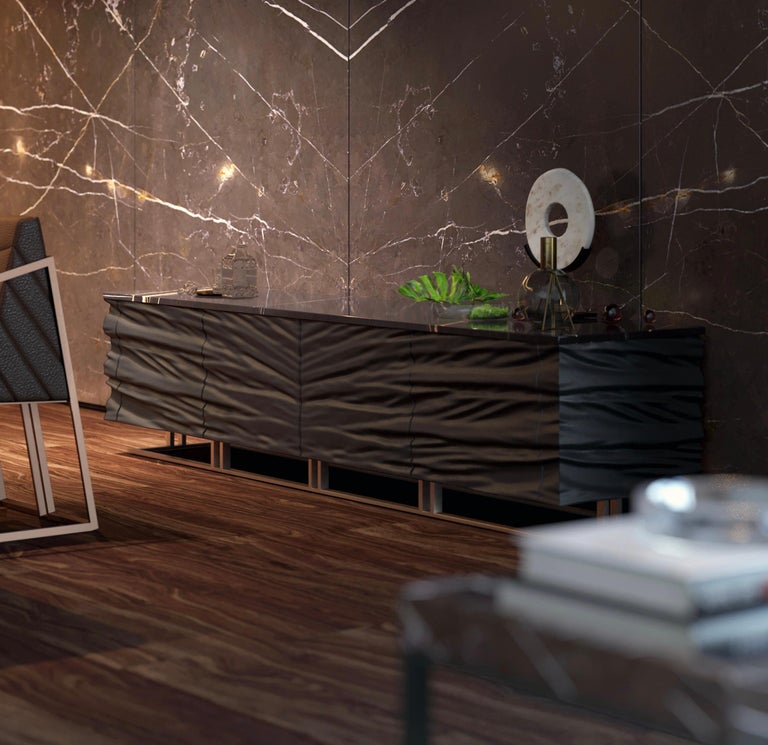 Casse Premium Petit Modern Tv Cabinet in Leather and Marble by Mansi ...