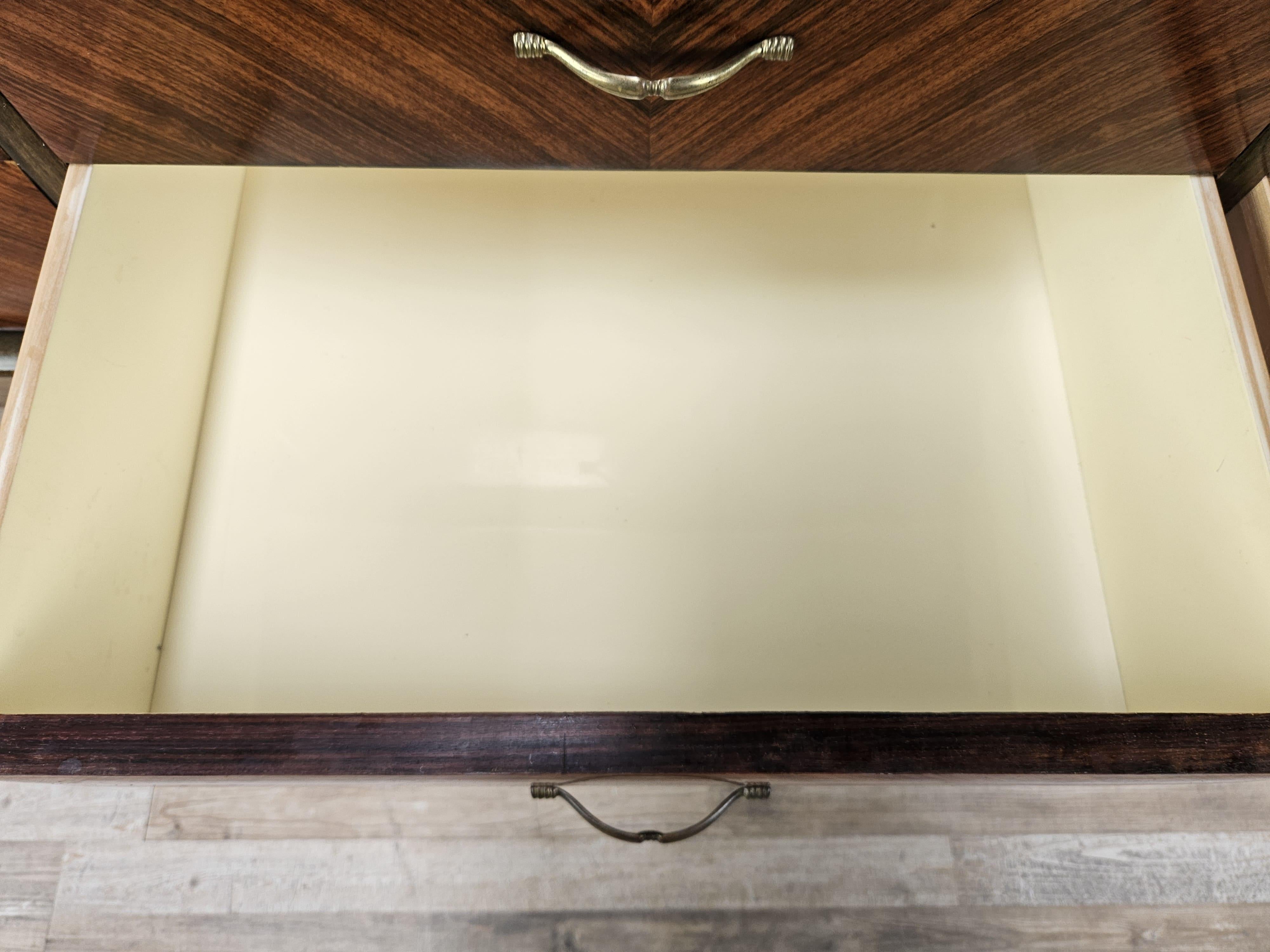 Mid Century bedroom chest of drawers with glass top and six drawers For ...