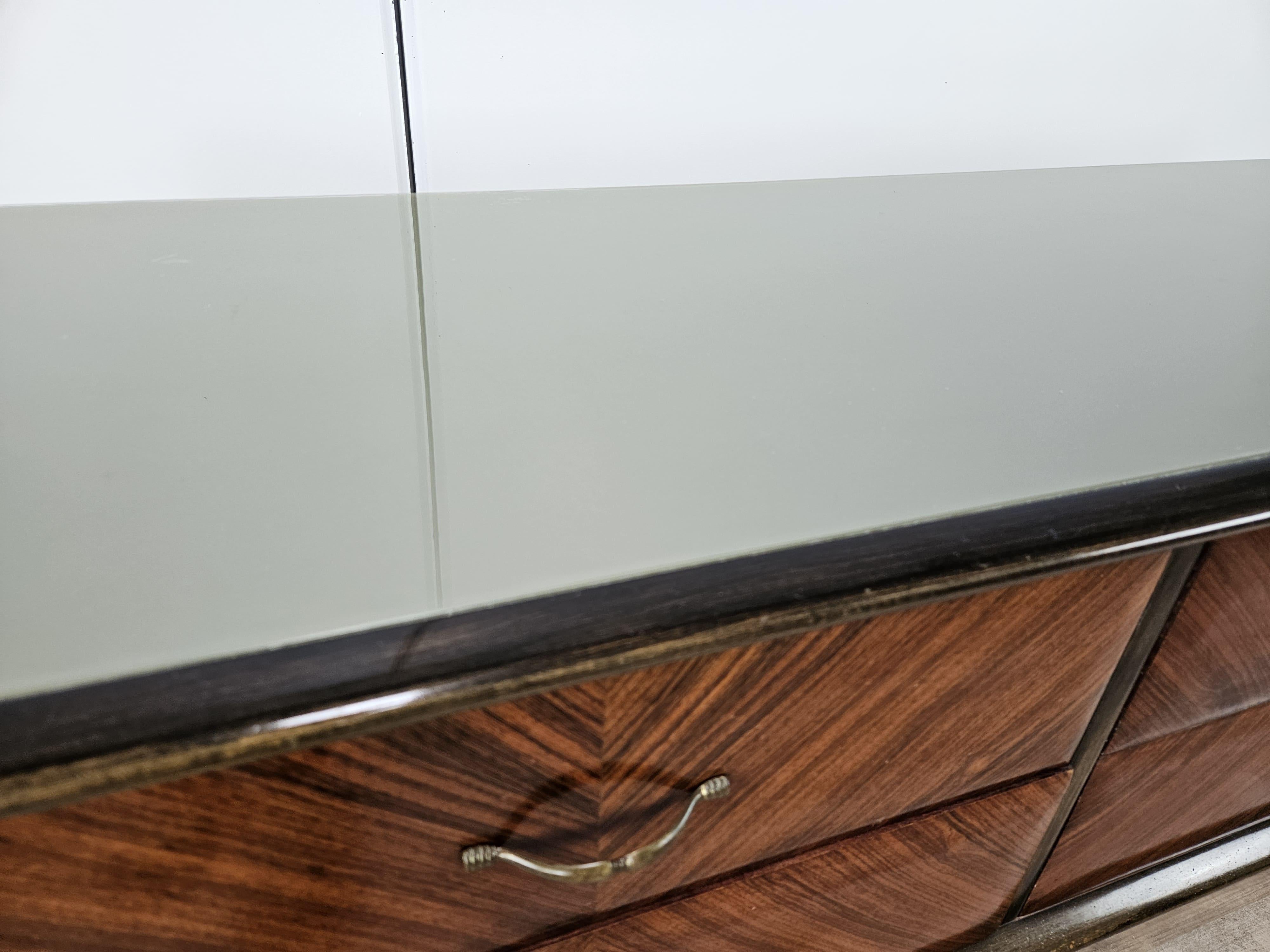 Mid Century bedroom chest of drawers with glass top and six drawers For ...