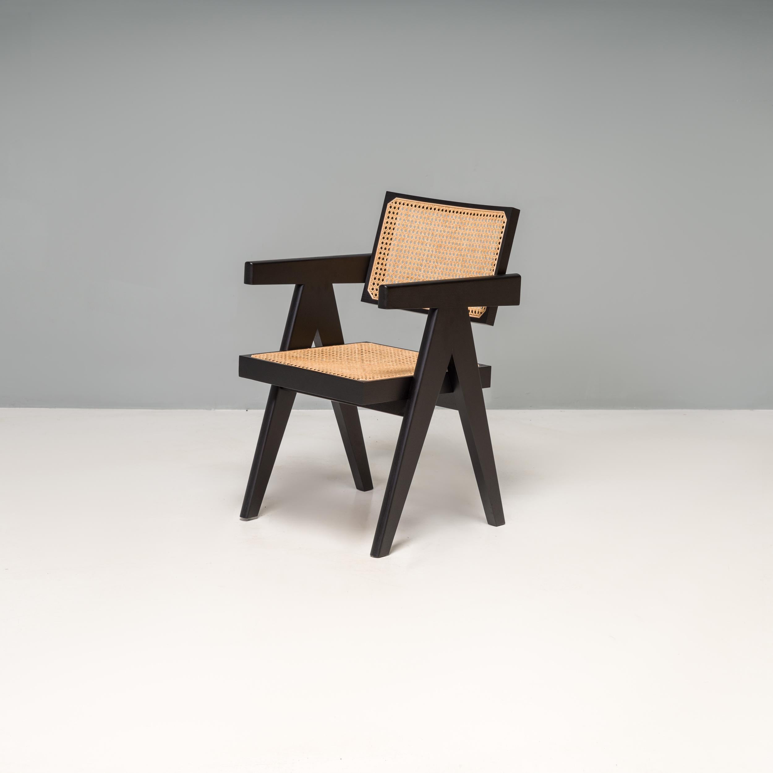 Cassina 501 Capitol Black Stained Oak and Cane Complex Dining Chair at ...