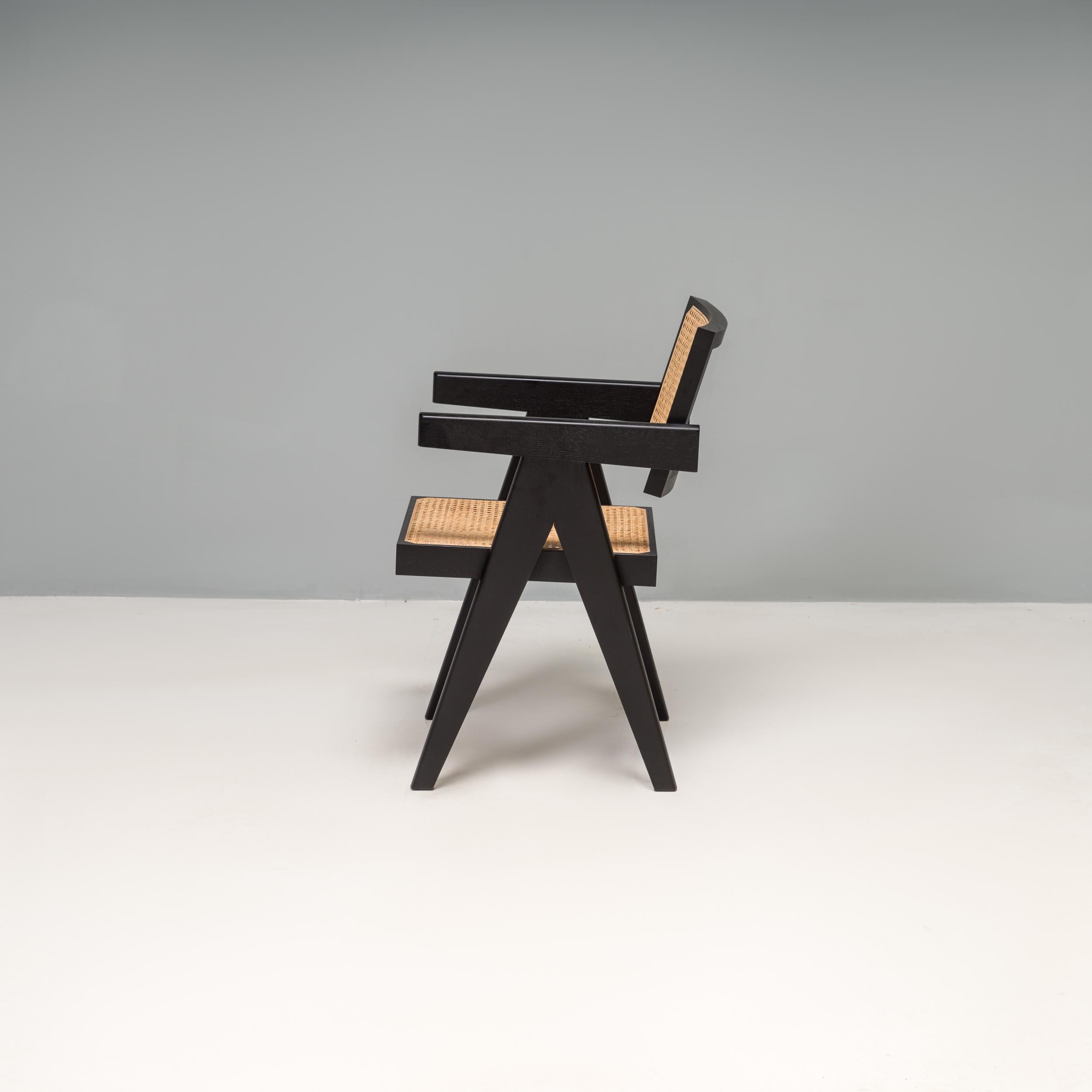 Cassina 501 Capitol Black Stained Oak and Cane Complex Dining Chair at ...