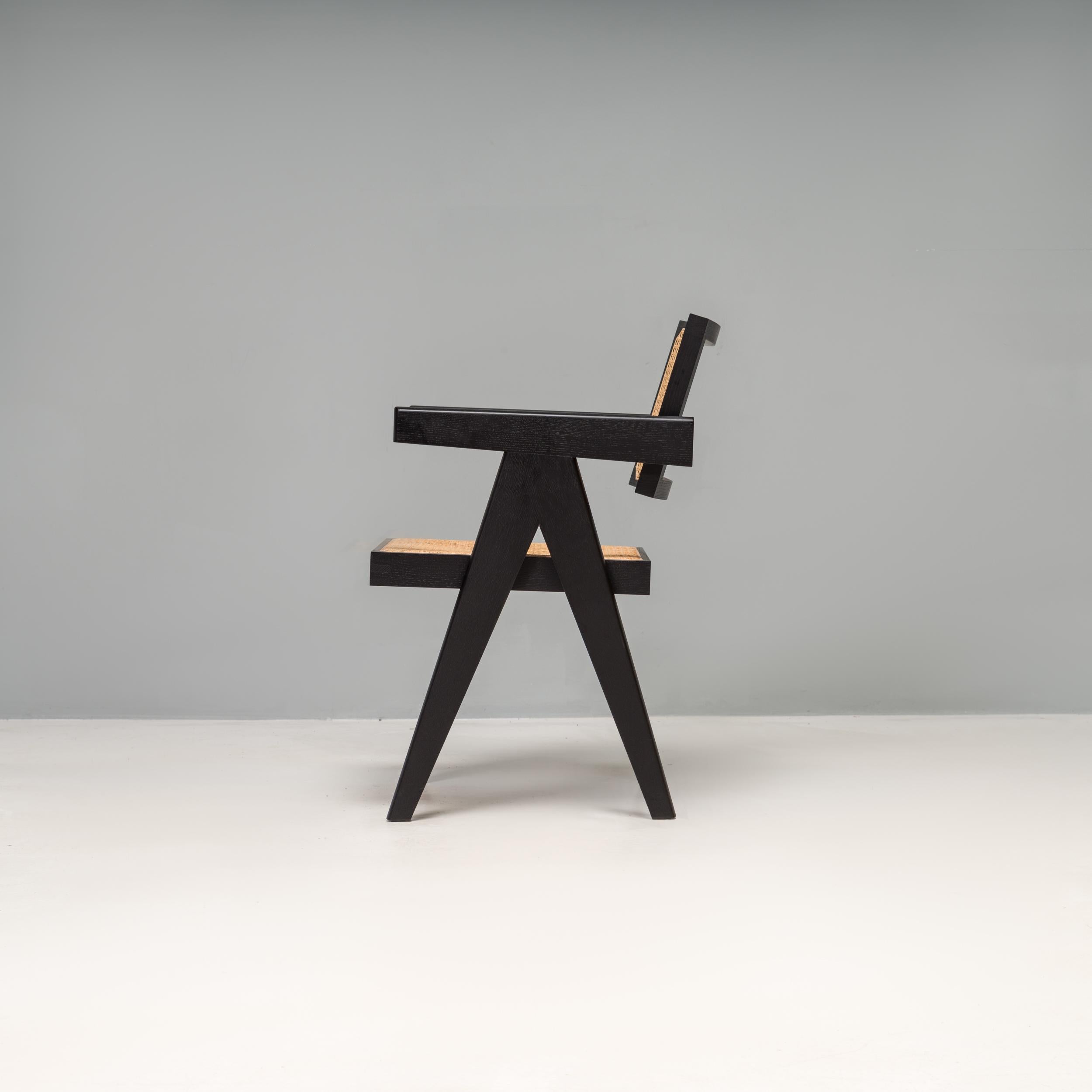 Cassina 501 Capitol Black Stained Oak and Cane Complex Dining Chair at ...