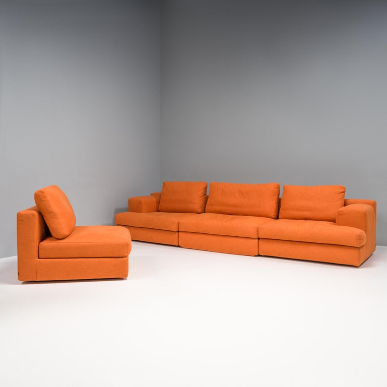 Cassina by Piero Lissoni Orange Mex Cube Sectional Sofa, Set of 4 For ...