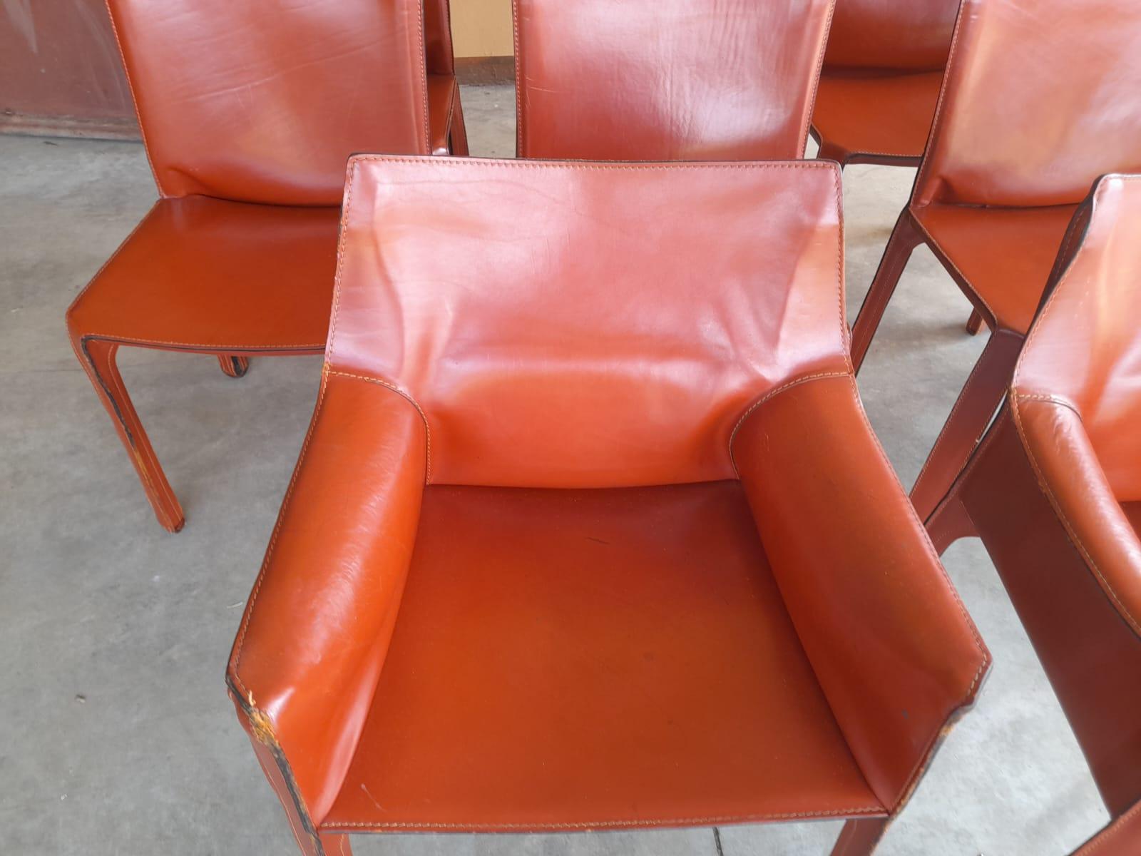 Cassina Cab Model Two Armchairs And Eight Chairs For Sale At 1stdibs