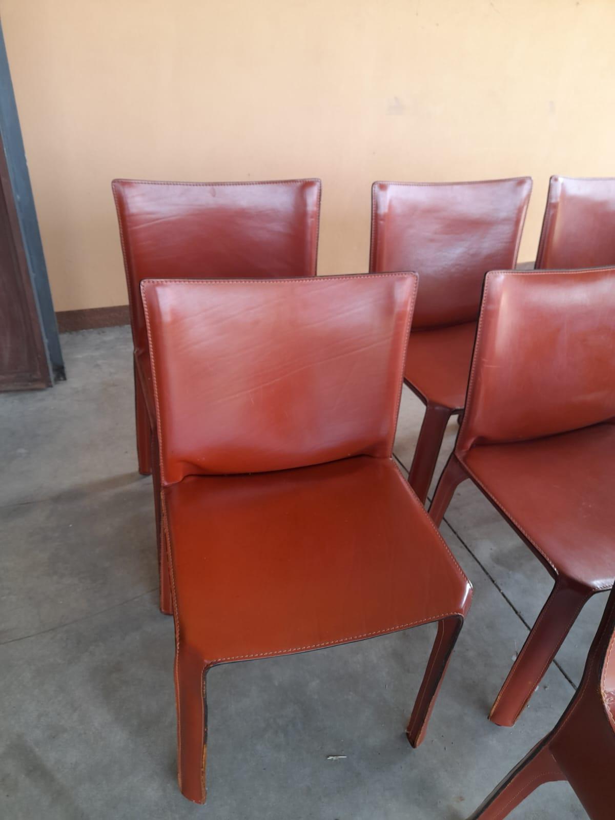 Cassina Cab Model Two Armchairs And Eight Chairs For Sale At 1stdibs