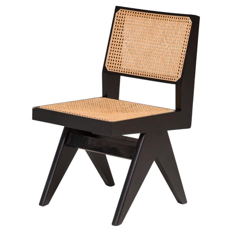 Cassina Capitol Black Stained Oak and Cane Complex Chair For Sale at ...