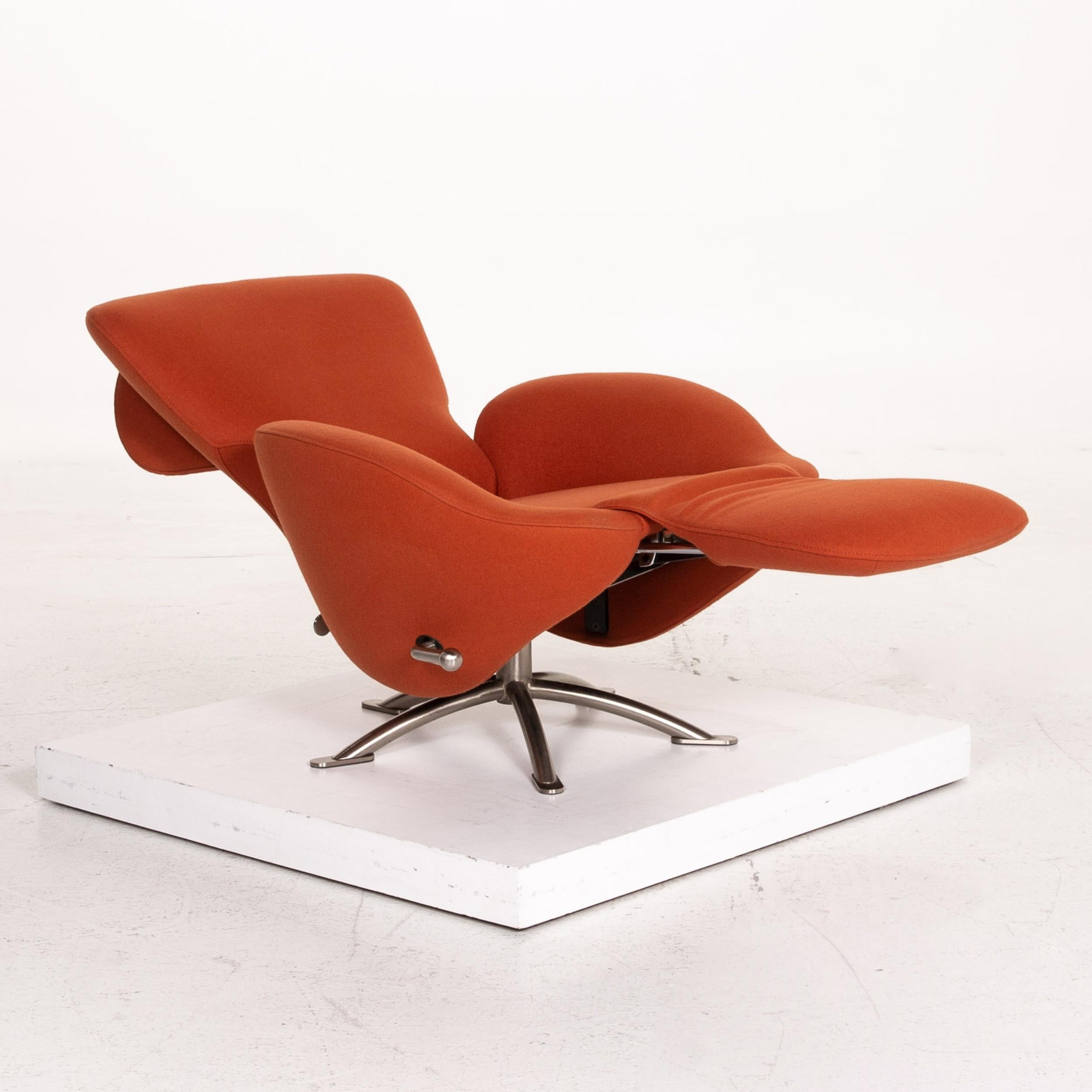Cassina Dodo Alcantara Fabric Armchair Orange Terracotta Relax Function ...