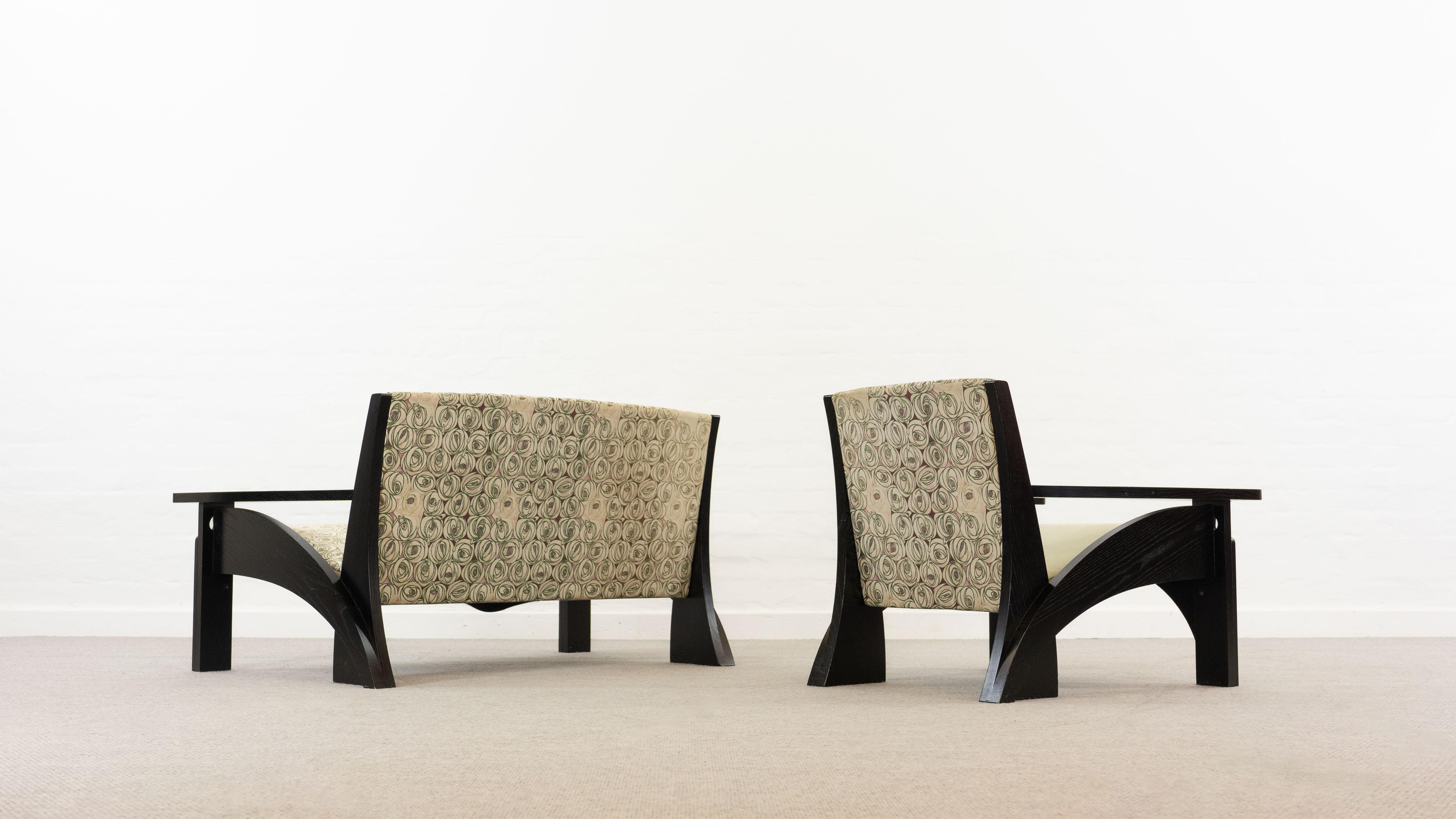 Cassina Hill House Set, Sofa and easy chair by Charles Rennie ...